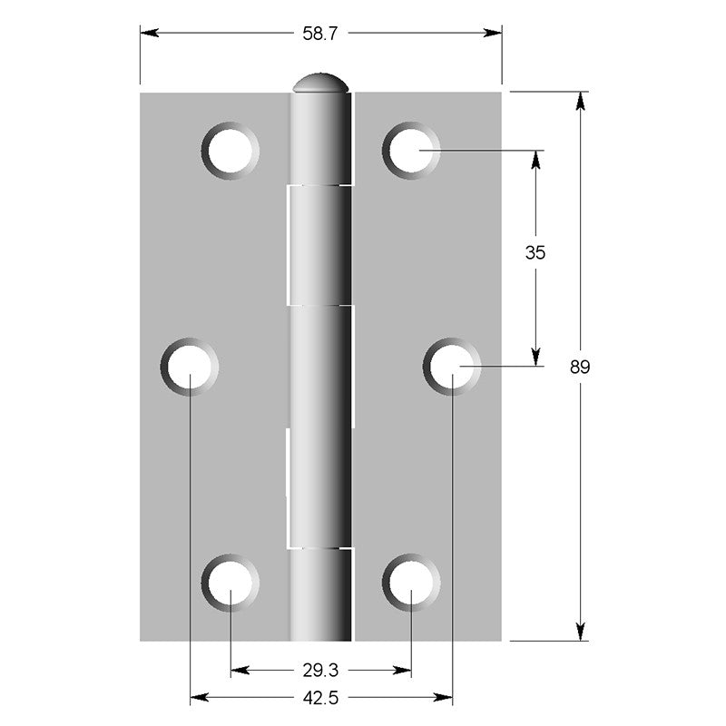 Hinge Steel 89x58x2mm Square Loose Steel Riveted Pin – The Doorshed
